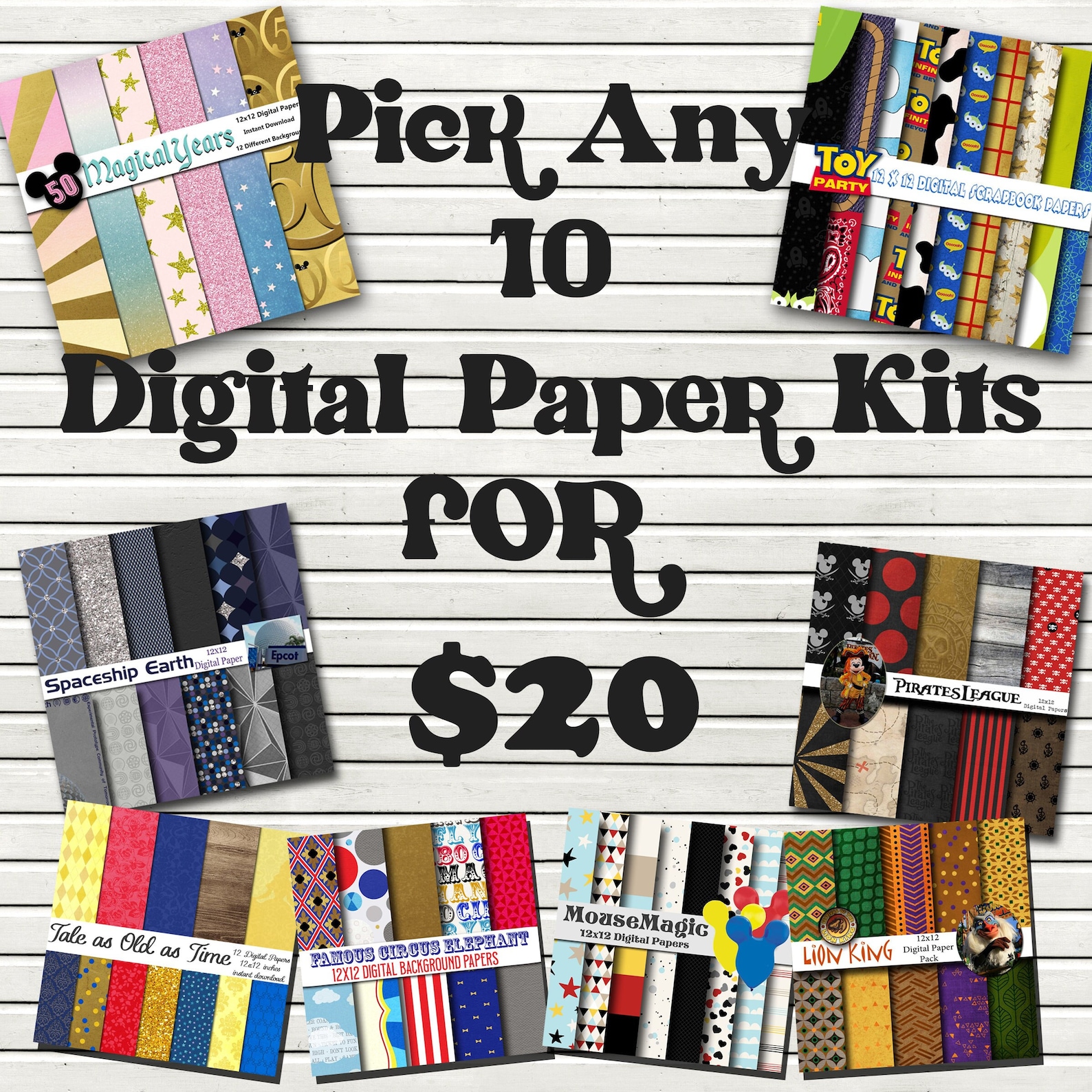 Mega Deal Digital Paper Bundle Pick Any 10 Digital Paper | Etsy
