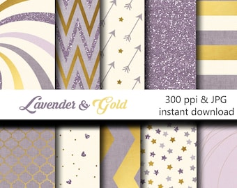 Pink & Gold Digital Paper Backgrounds Pack 12x12 pink | Etsy