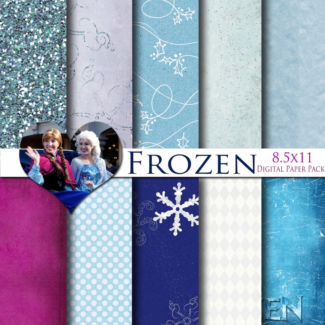 Frozen Inspired 8.5x11 A4 Digital Paper Pack for Digital Scrapbooking ...
