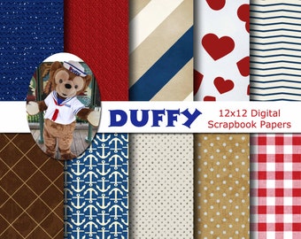 Donald Duck Inspired 12x12 Digital Paper Backgrounds for | Etsy