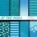 At the Pool Digital Scrapbook Paper Backgrounds Instant Download ...
