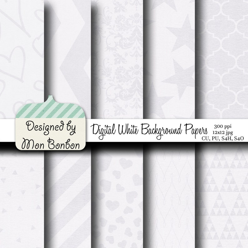 White Digital Paper Backgrounds Pack - 12x12 - INSTANT DOWNLOAD - Etsy