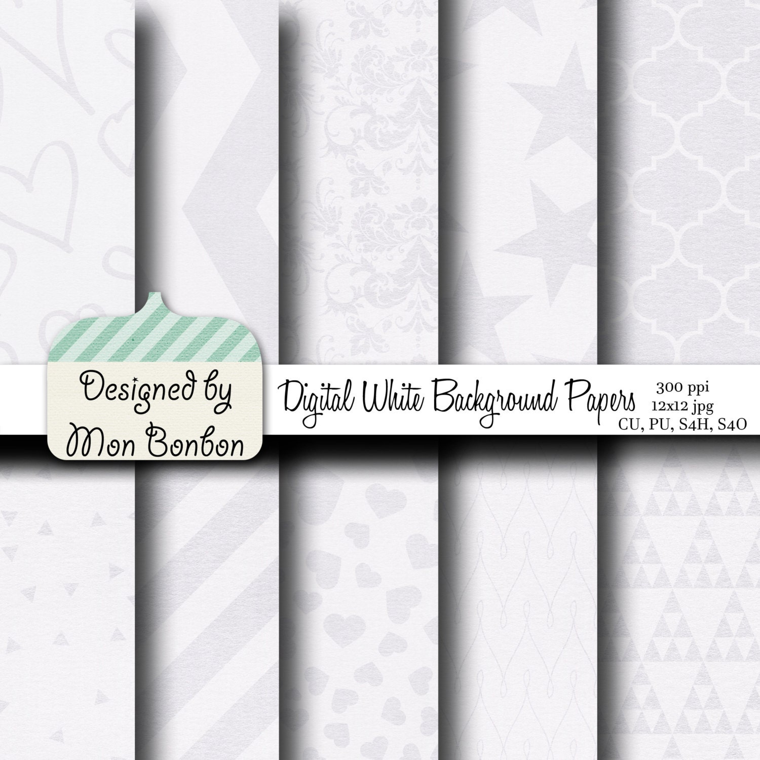 White Digital Paper Backgrounds Pack - 12x12 - INSTANT DOWNLOAD - Etsy