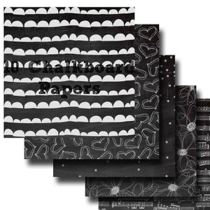 Fun Chalkboard Background Digital Paper Pack - 12x12 Instant Download ...