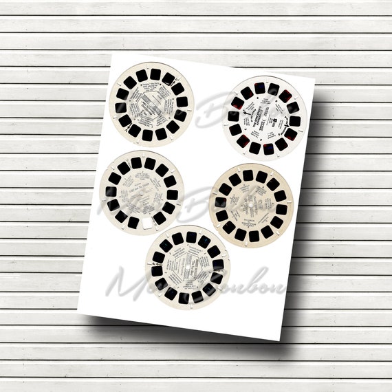 Digital Collage Sheet of Viewmaster Reels DIY You Print | Etsy