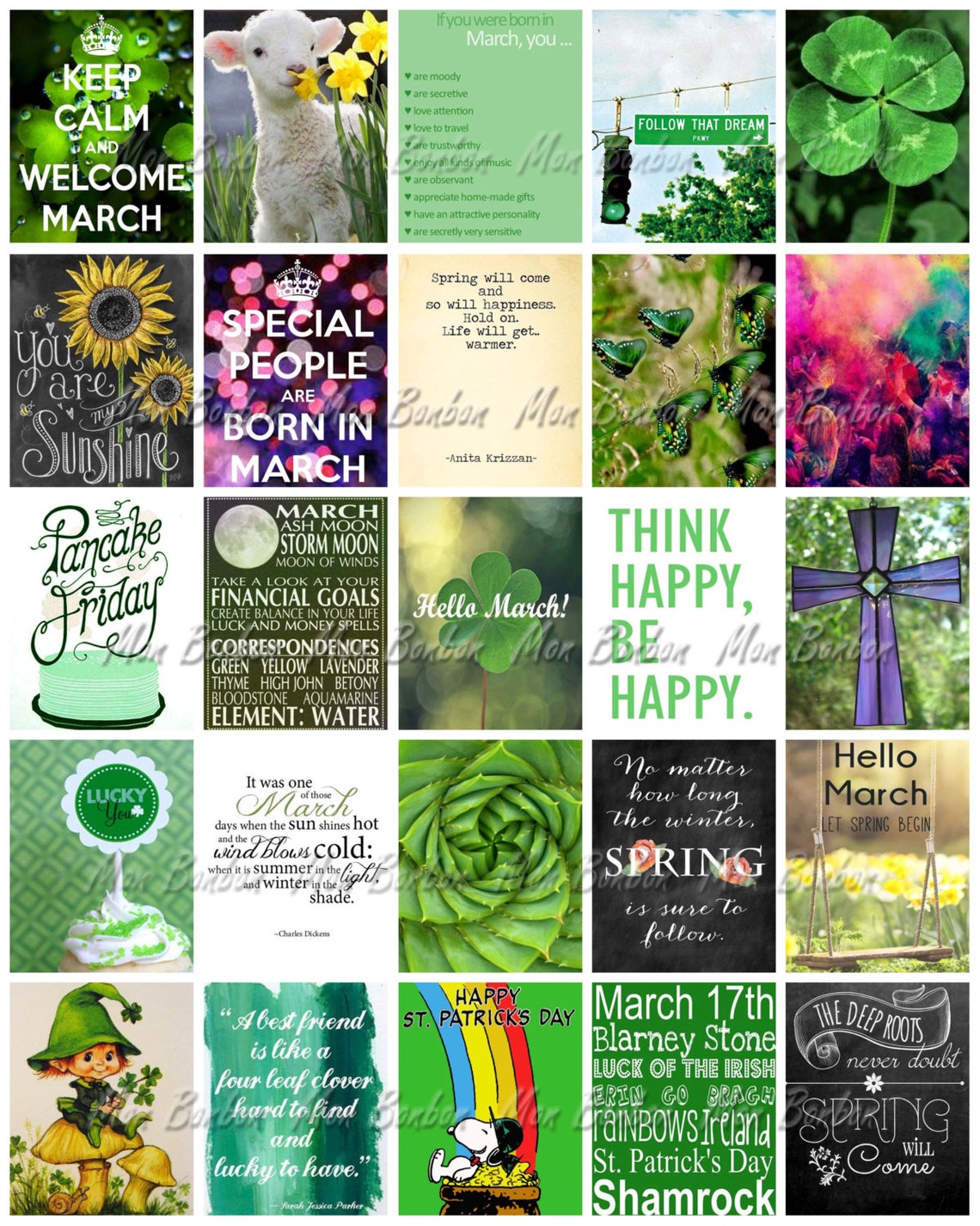 March Planner Printable Sticker Sheet DIY Print at Home - Etsy