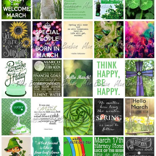 March Planner Printable Sticker Sheet DIY Print at Home - Etsy