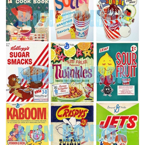 Vintage Food Labels Printable Digital Collage Instant - Etsy