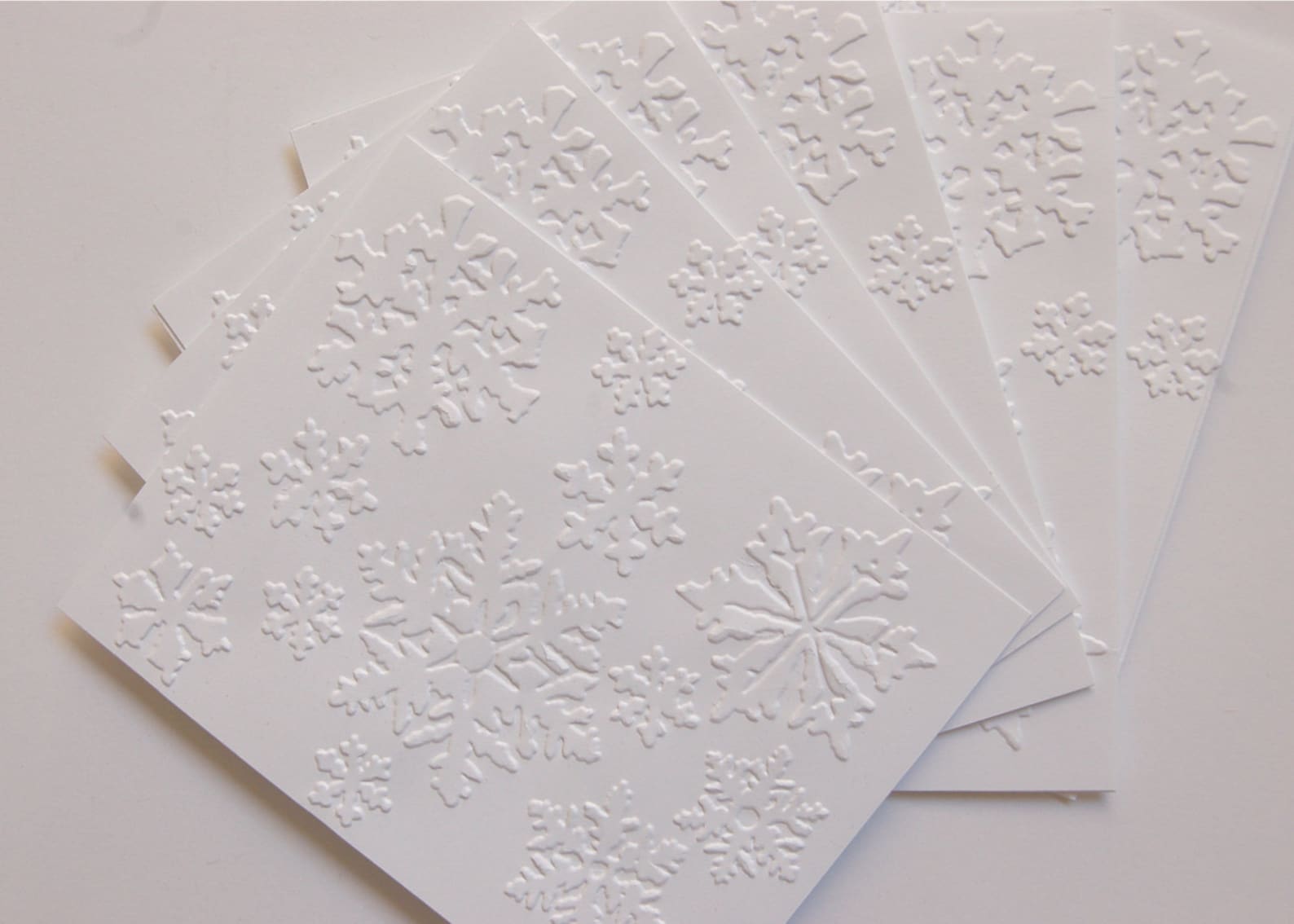 10 Embossed Cardstock Snowflake Greeting Card Fronts for Cardmaking ...