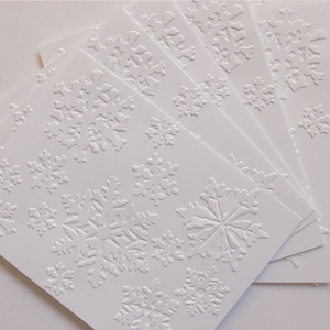 10 Embossed Cardstock Snowflake Greeting Card Fronts for Cardmaking ...