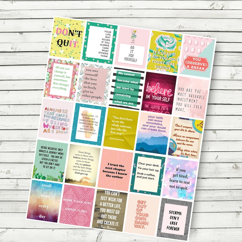 Encouragement Motivational Quotes Sticker Sheet Print at - Etsy