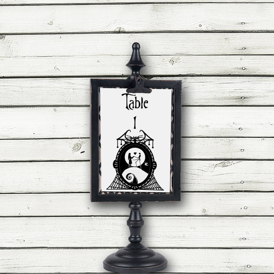 Jack and Sally - Nightmare Before Christmas Wedding Table Numbers - DIY ...