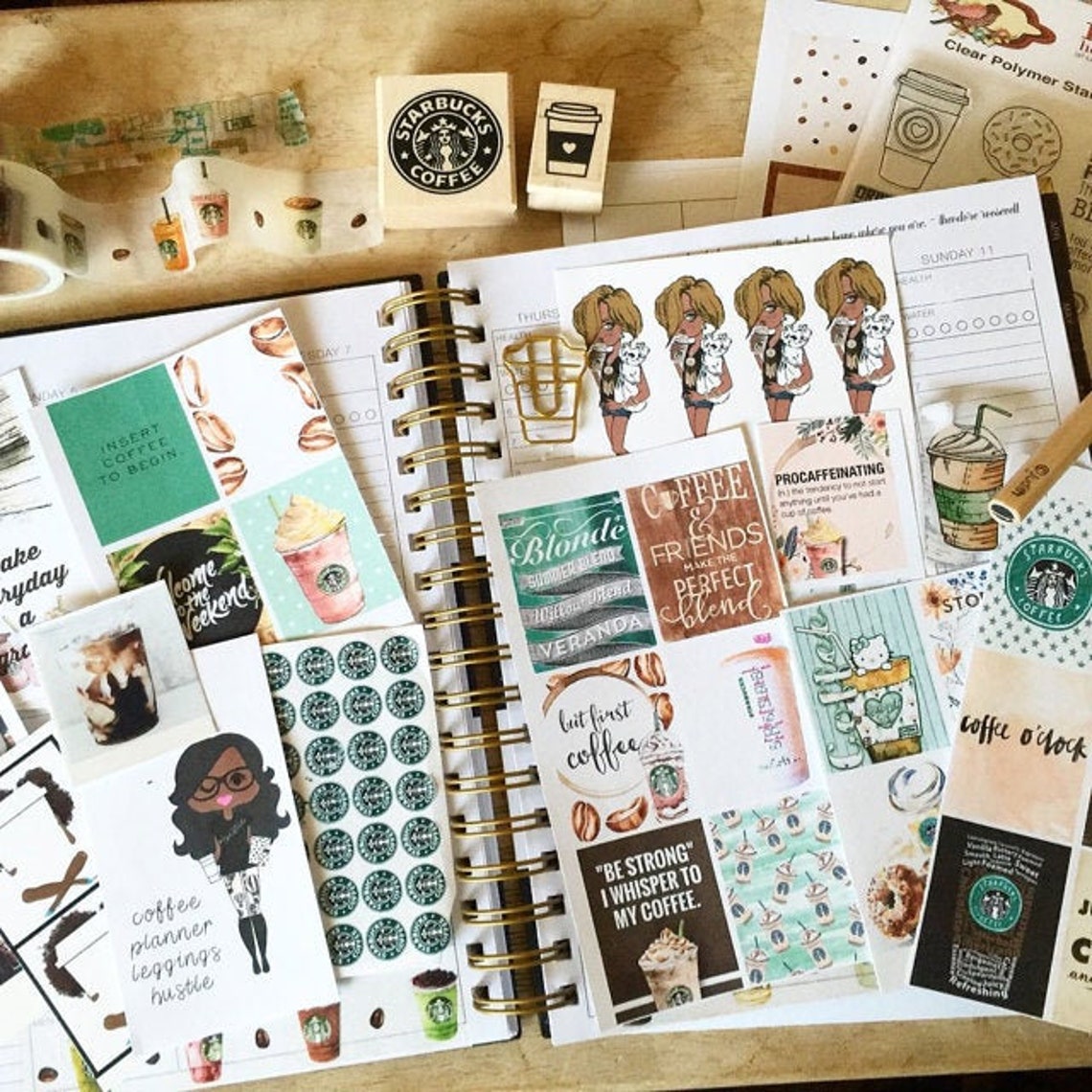 Starbucks Themed Planner Printables DIY Print at Home | Etsy