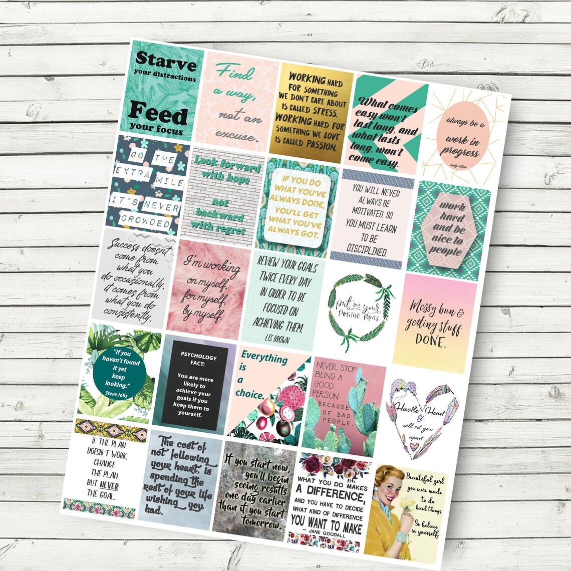 Work Quote Stickers - Planner Printable - Motivational Quotes - Life ...