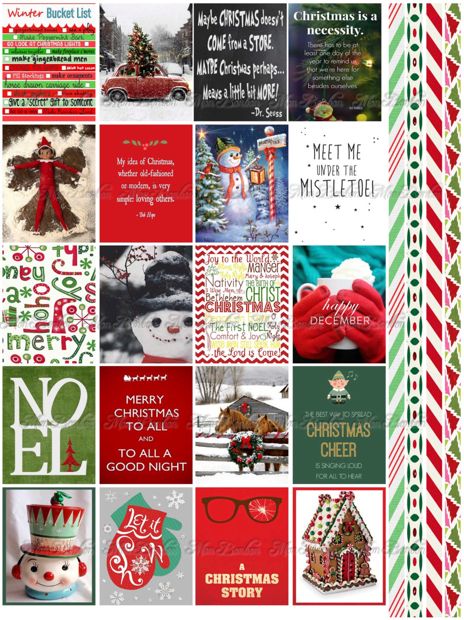 Christmas and Winter Quote Stickers Planner Printable - Journal ...
