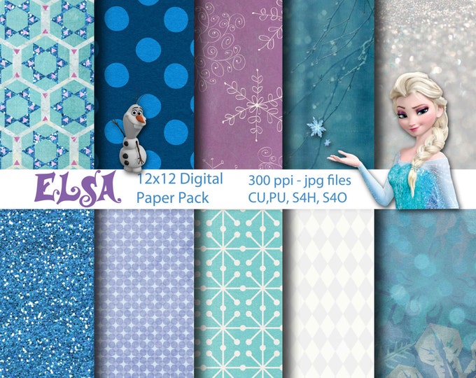 Frozen Digital Papers "frozen Patterns" Palette Inspired by Disney's ...