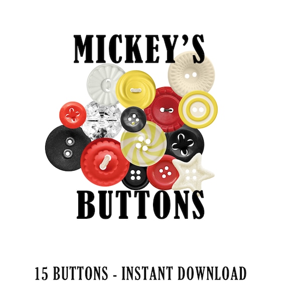 Mickey's Buttons 15 Theme Park Buttons Mouse Clip Art | Etsy