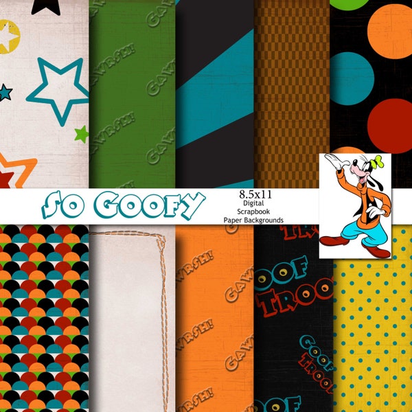 Goofy Digital Paper - Etsy