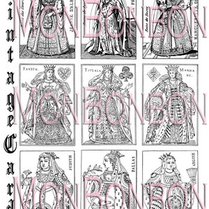 Digital Download 18 Vintage Antique Royalty Playing Cards ATC ZNE ACEO ...