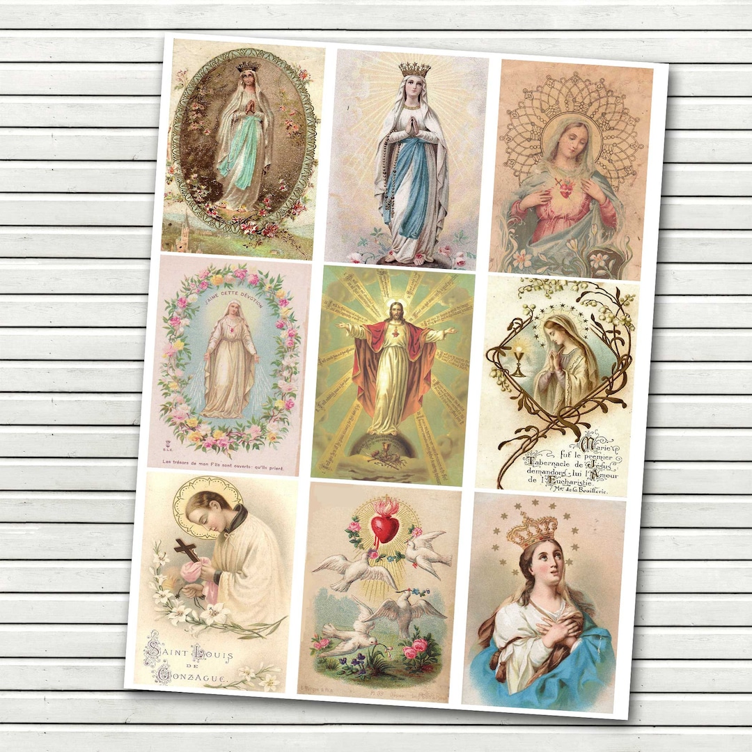 Vintage Prayer Cards No 5 Digital - Vintage Religious Cards - Religious ...