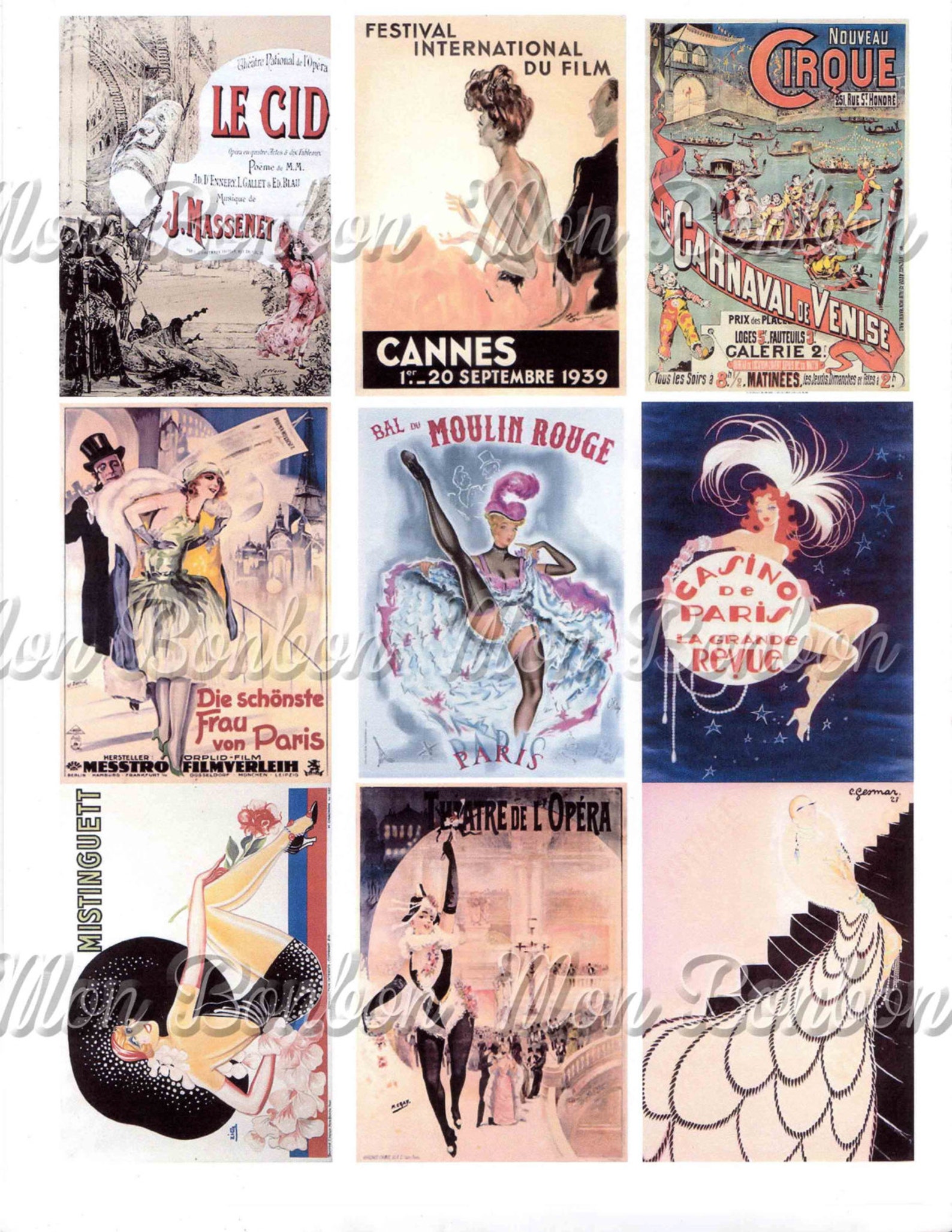 Vintage Paris France Ads and Posters Digital Collage Sheet - DIY You ...