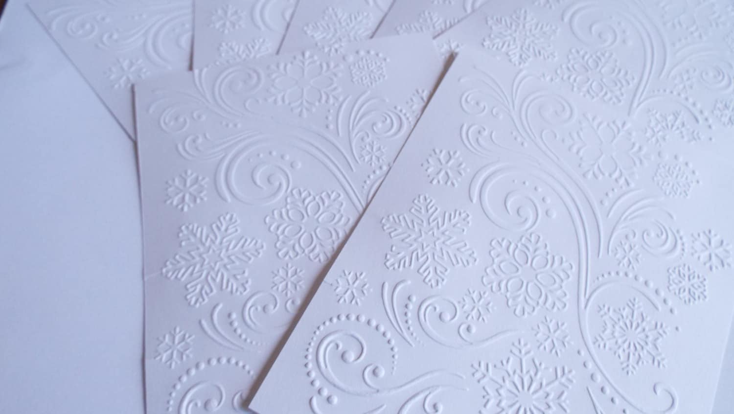 10 Snowflakes and Flurries Embossed White Cardstock Papers for | Etsy
