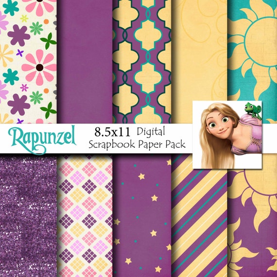 Rapunzel Tangled Inspired 8.5x11 A4 Digital Paper Pack for - Etsy