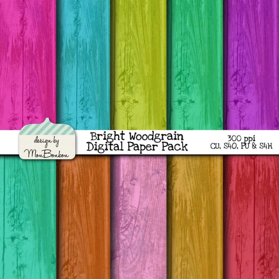 Bright Tropical Wood Digital Paper Backgrounds Pack 12x12 - Etsy