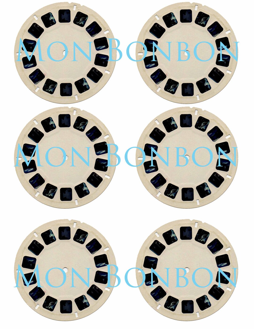 Digital Collage Sheet of Viewmaster Reels - DIY You Print - INSTANT ...