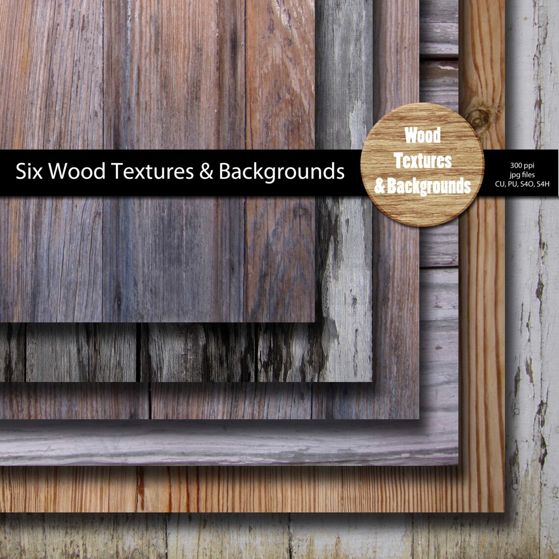 Distressed Wood Backgrounds Digital Paper Backgrounds Pack - 12x12 ...