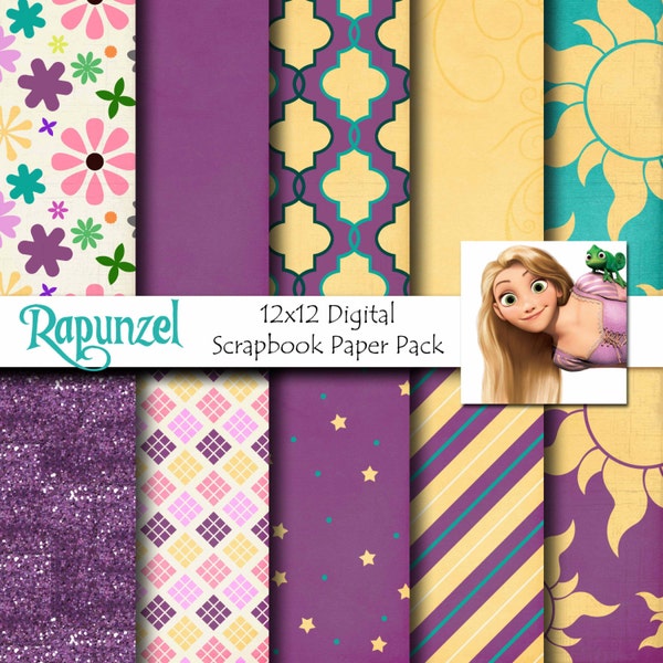 Tangled Digital Paper - Etsy