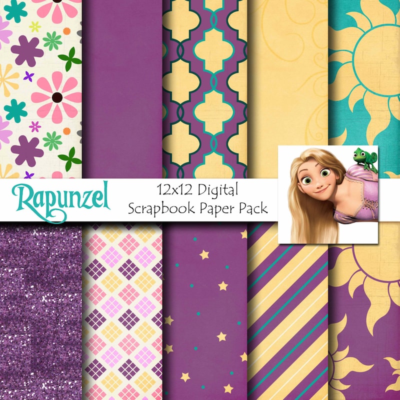 Tangled Digital Paper - Etsy