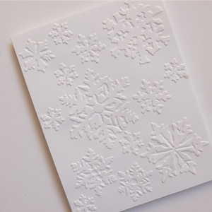 10 Embossed Cardstock Snowflake Greeting Card Fronts for Cardmaking ...