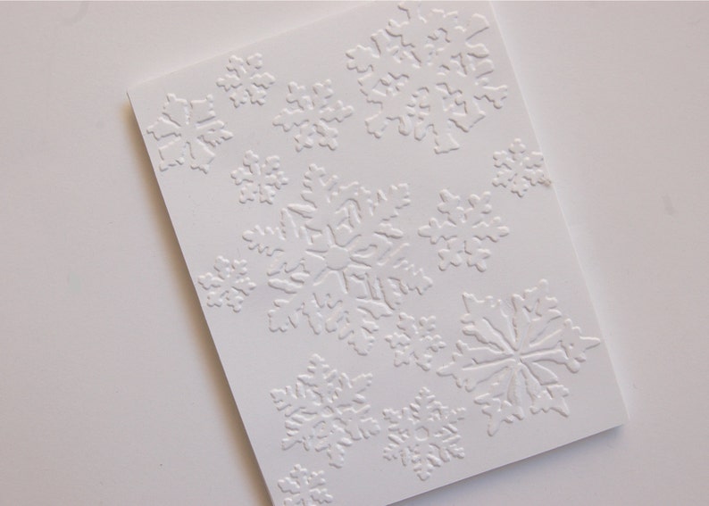 10 Embossed Cardstock Snowflake Greeting Card Fronts for Cardmaking ...