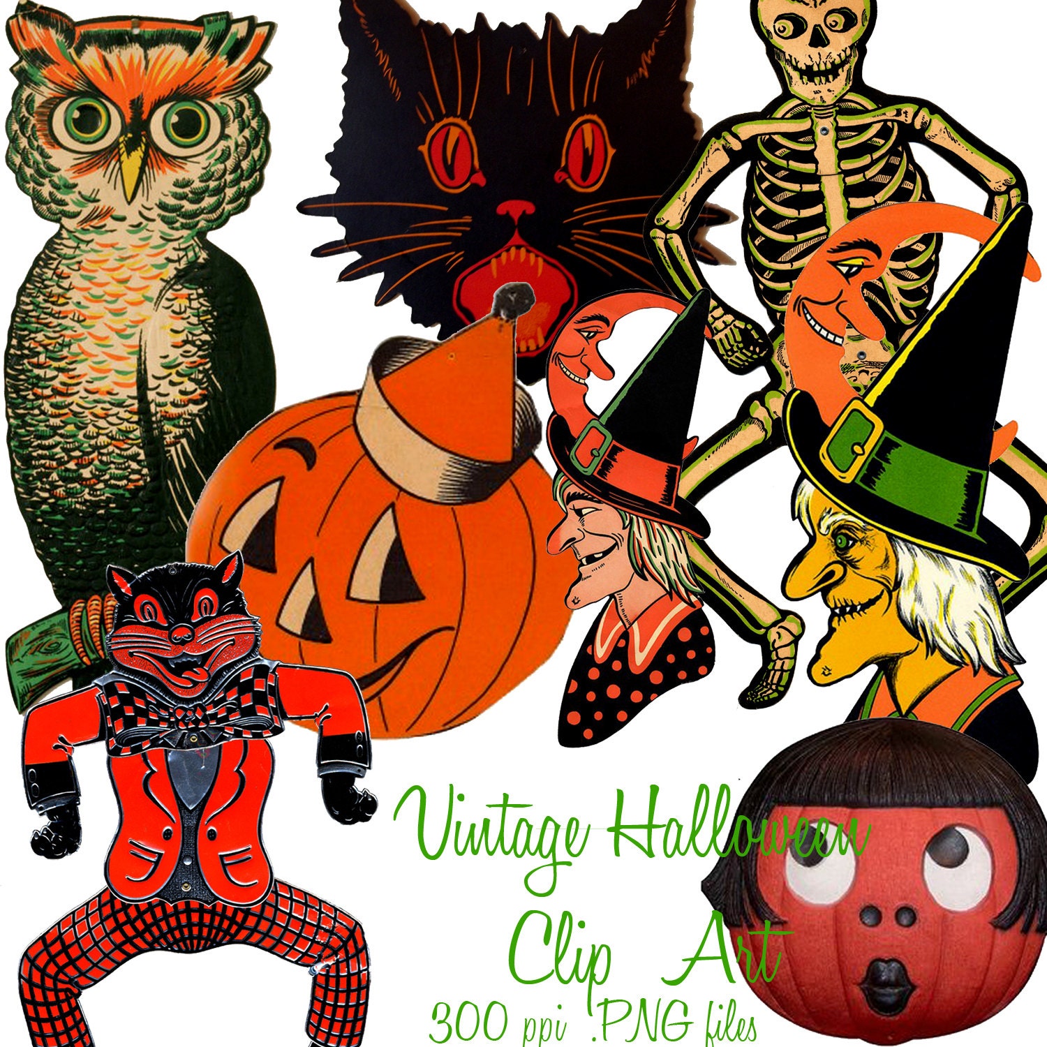 Free Printable Vintage Halloween Clip Art
