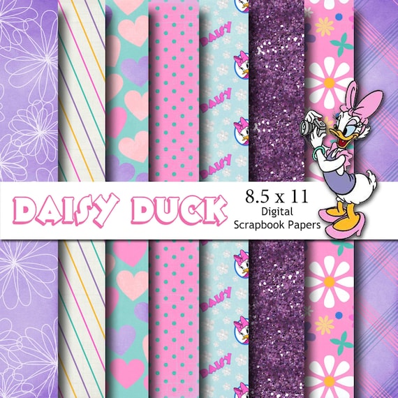 Daisy Duck Inspired 8.5x11 A4 Digital Paper Backgrounds for | Etsy