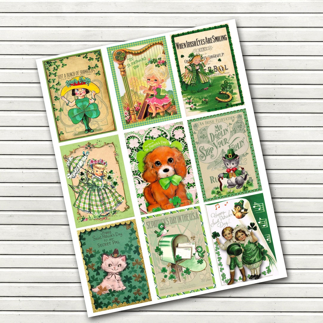St Patricks Day Pocket Cards - Vintage St Patricks Day - Pocket Letter ...