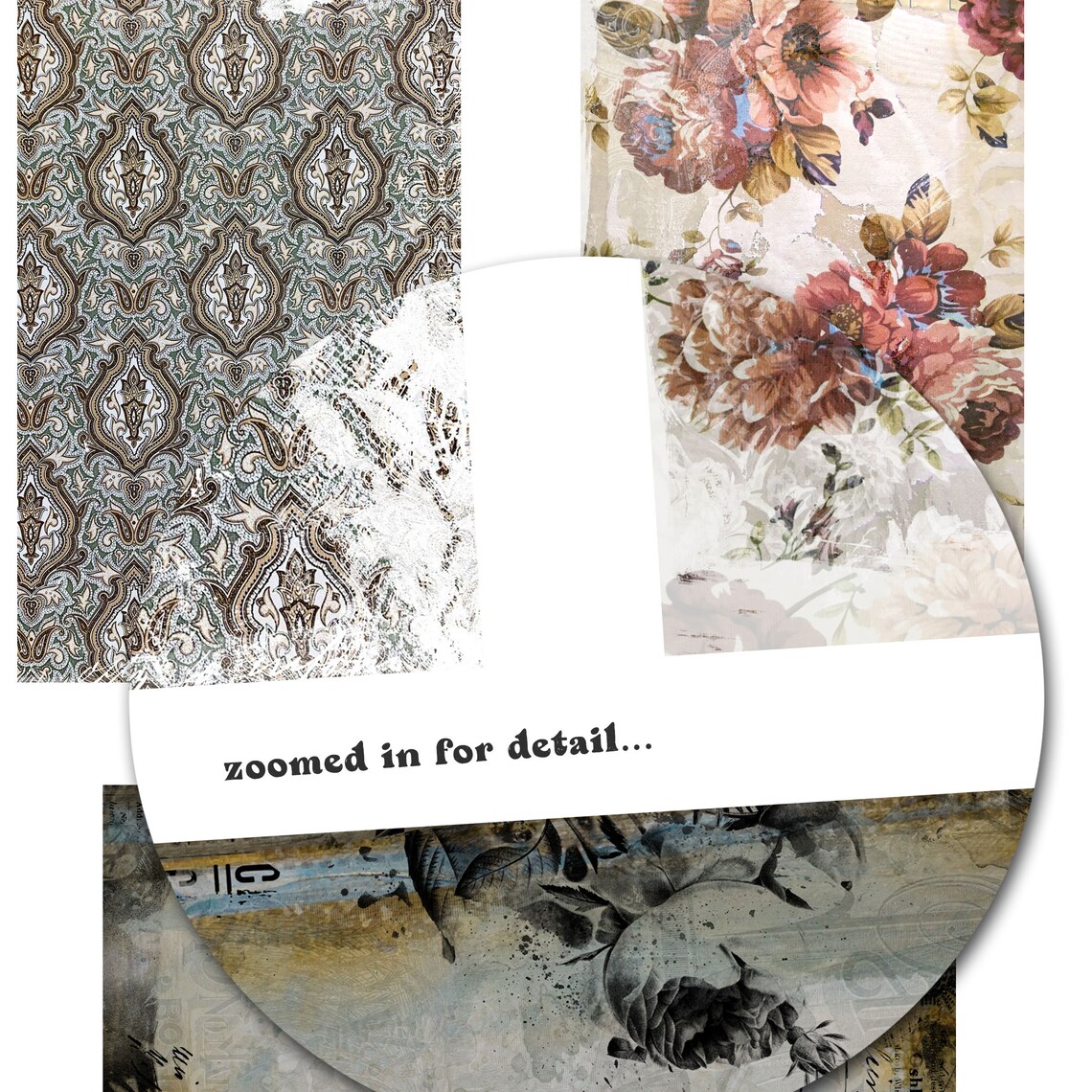Vintage Distressed Wallpaper Tags - Printable Tags - Shipping Tag Art ...