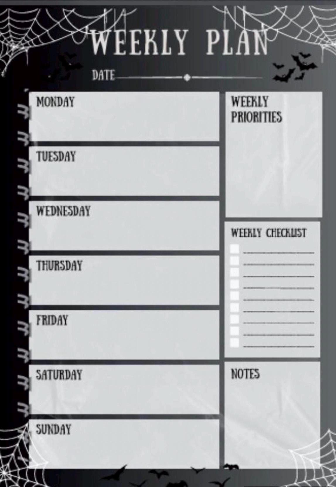 Aesthetic Gothic Planner, Gothic, Daily Planner, Printables, Digital ...