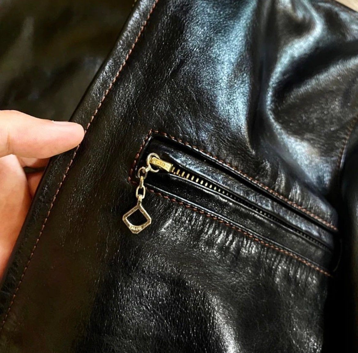 Black Teacore Horsehide Leather Jacket, Genuine Horse Leather Jacket ...