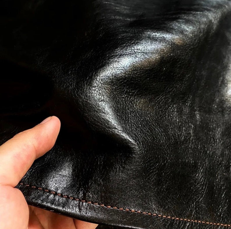 Black Teacore Horsehide Leather Jacket, Genuine Horse Leather Jacket ...