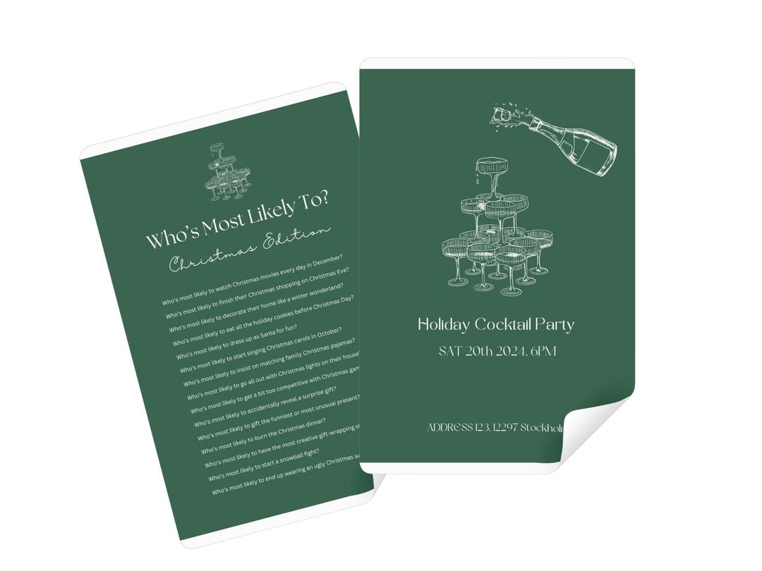 Editable Holiday Party Invitation Template | A5 Digital PDF for ...