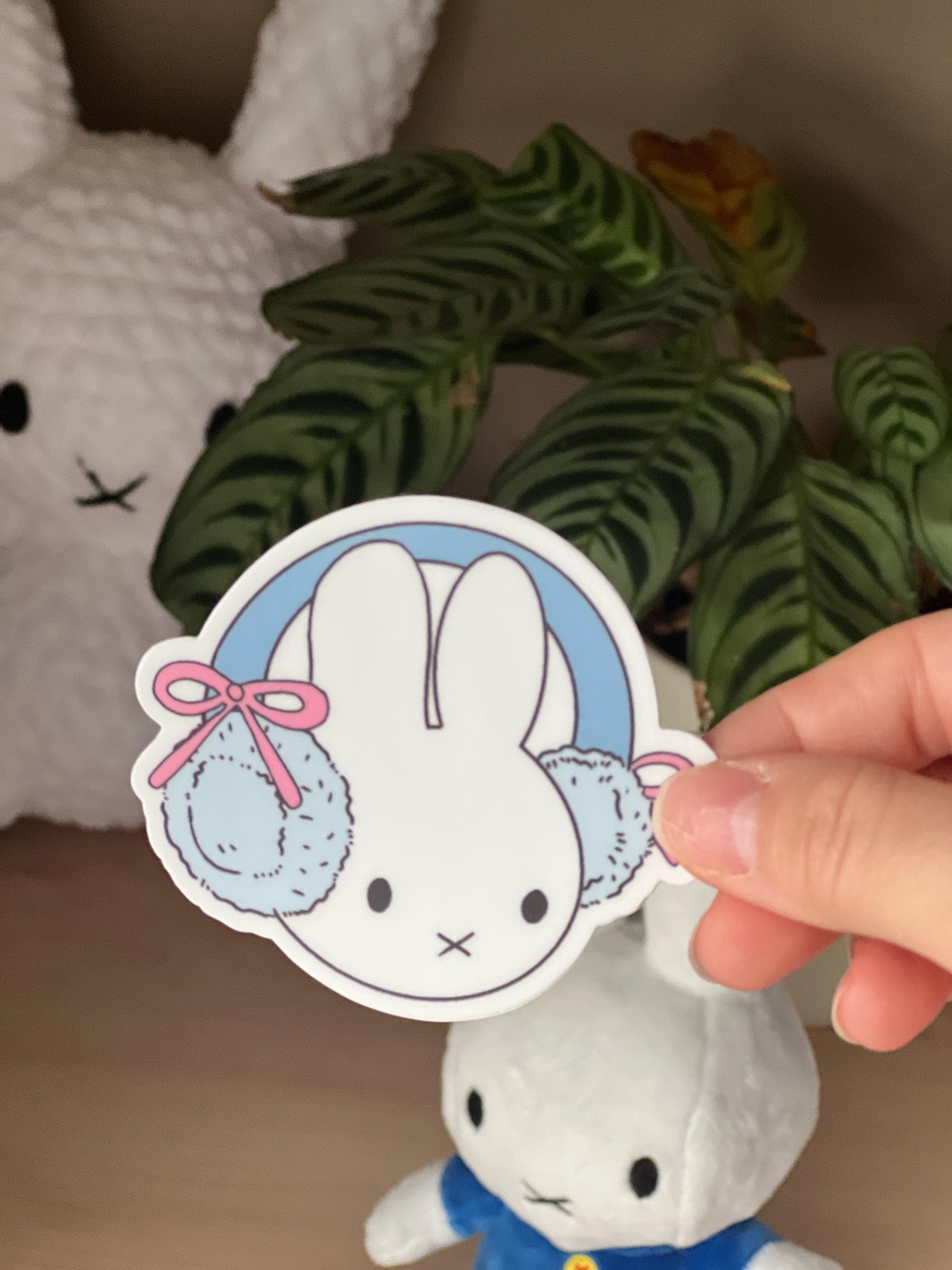 Cute Miffy Stickers Coquette Scarf Miffy Earmuff Miffy Winter Fall - Etsy