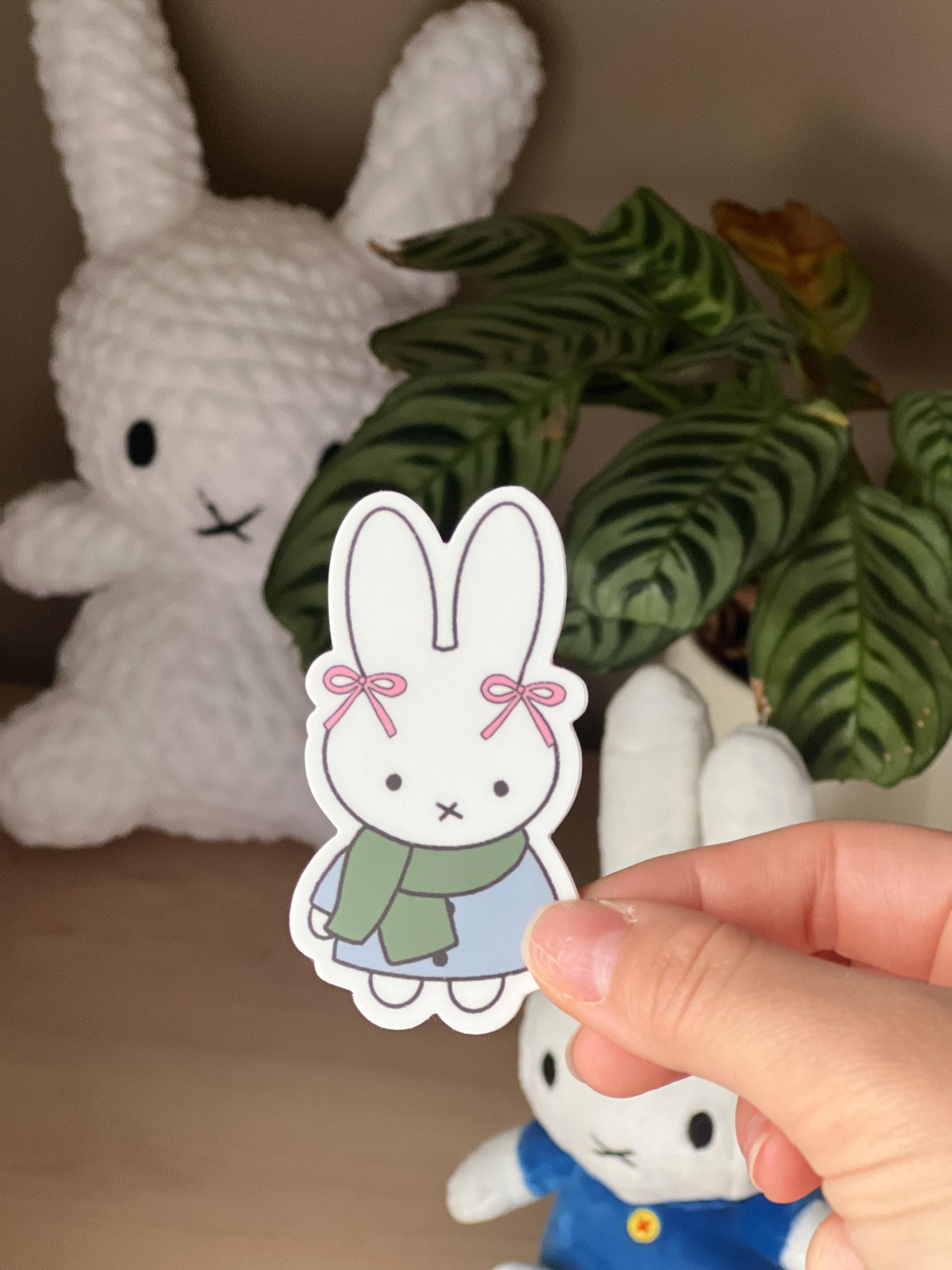 Cute Miffy Stickers Coquette Scarf Miffy Earmuff Miffy Winter Fall - Etsy