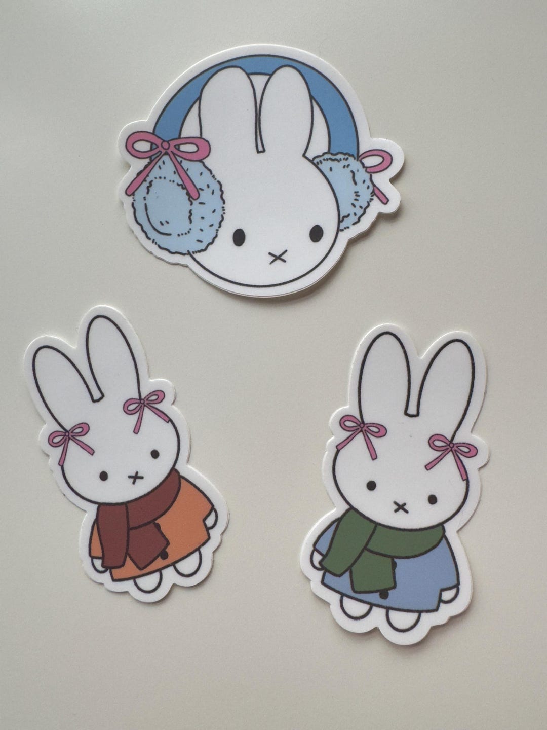 Cute Miffy Stickers Coquette Scarf Miffy Earmuff Miffy Winter Fall - Etsy