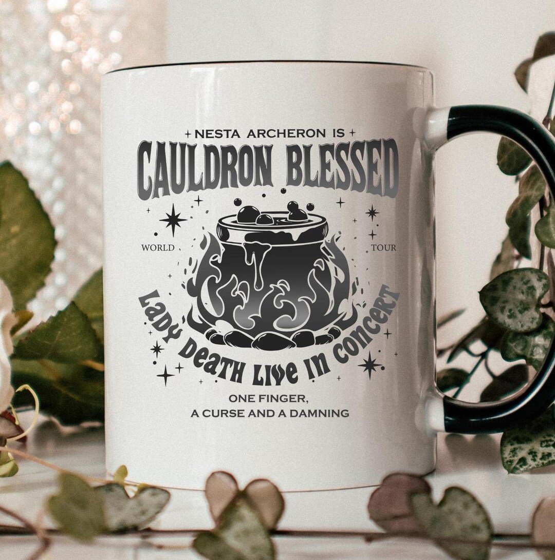 ACOTAR Inspired Nesta Cauldron Blessed Coffee Mug, White, Black, Pink ...