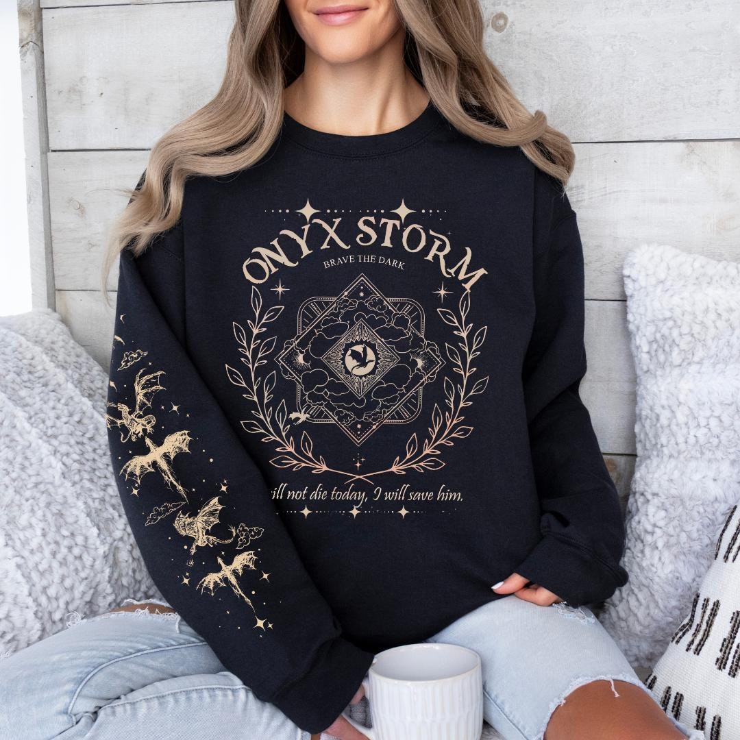 Onyx Storm Inspired Sweatshirt, Jumper for Book Lovers, Unisex Crewneck ...