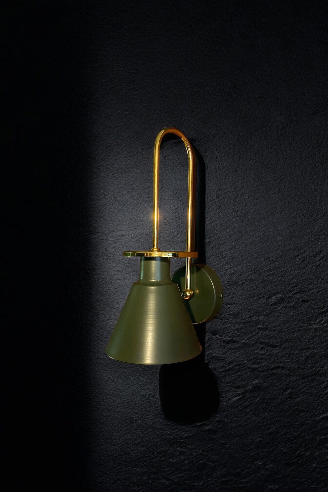 Green Wall Sconce, Gold Wall Light, Minimalist Wall Sconce, Modern Wall ...