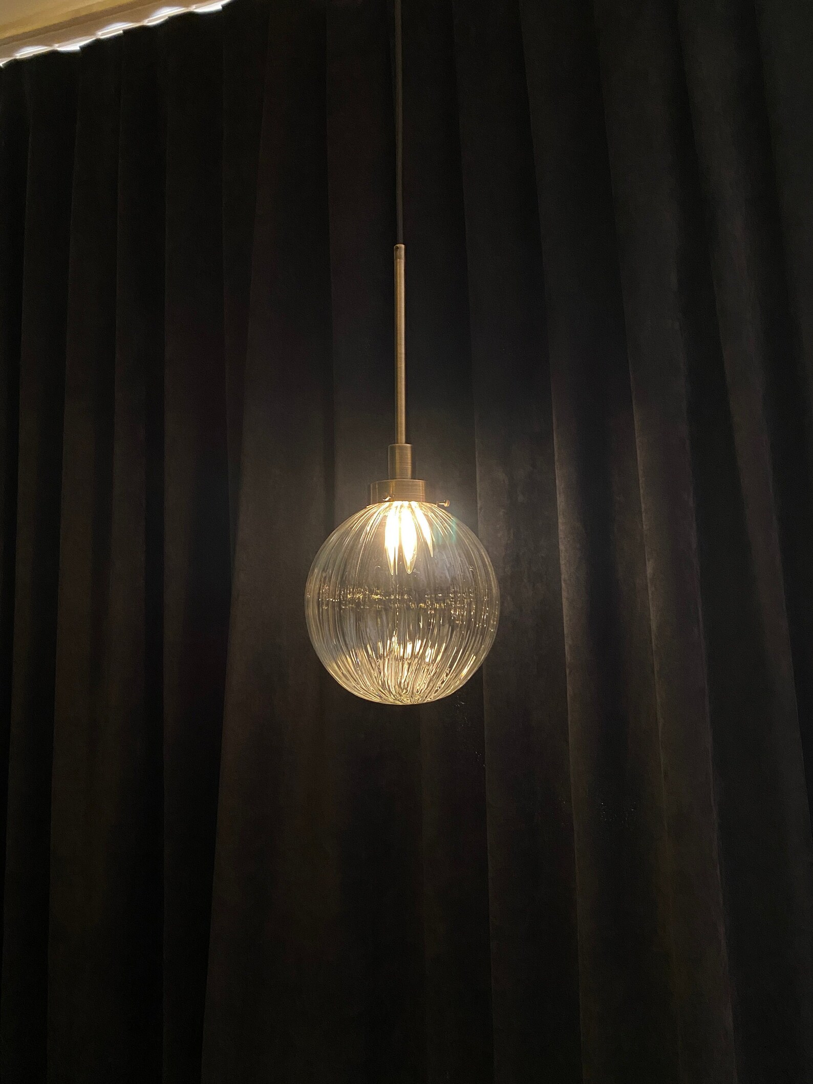 Pumpkin Shape Glass Pendant Light, Globe Ceiling Light, Sphere Pendant ...