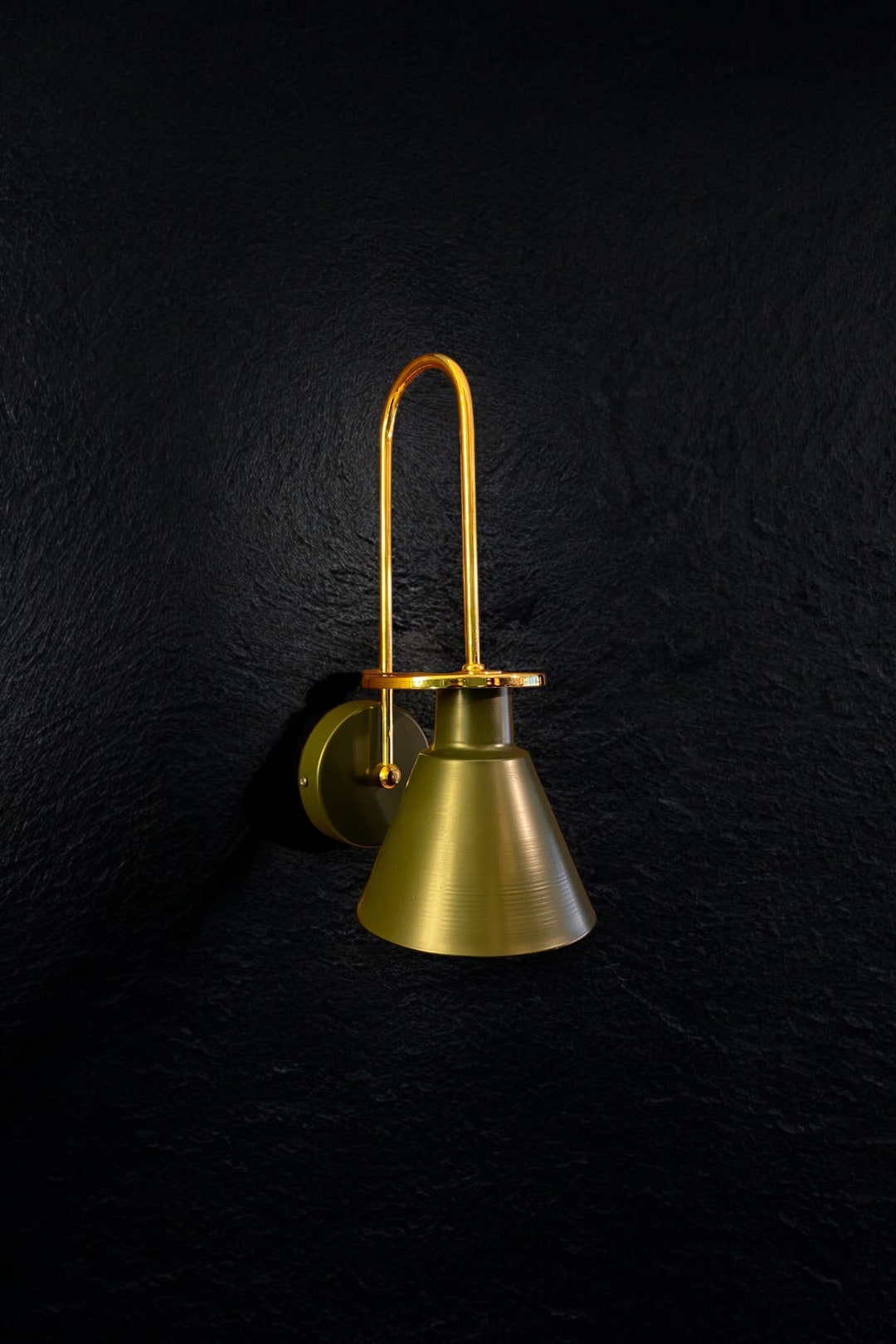 Green Wall Sconce, Gold Wall Light, Minimalist Wall Sconce, Modern Wall ...